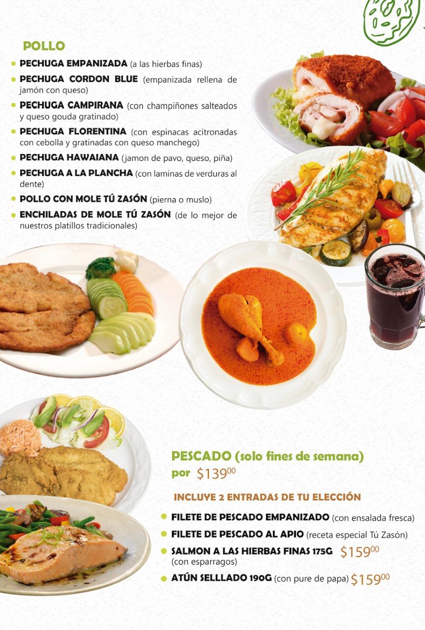 Menu at Tu Zason Espacial nativitas restaurant, Mexico