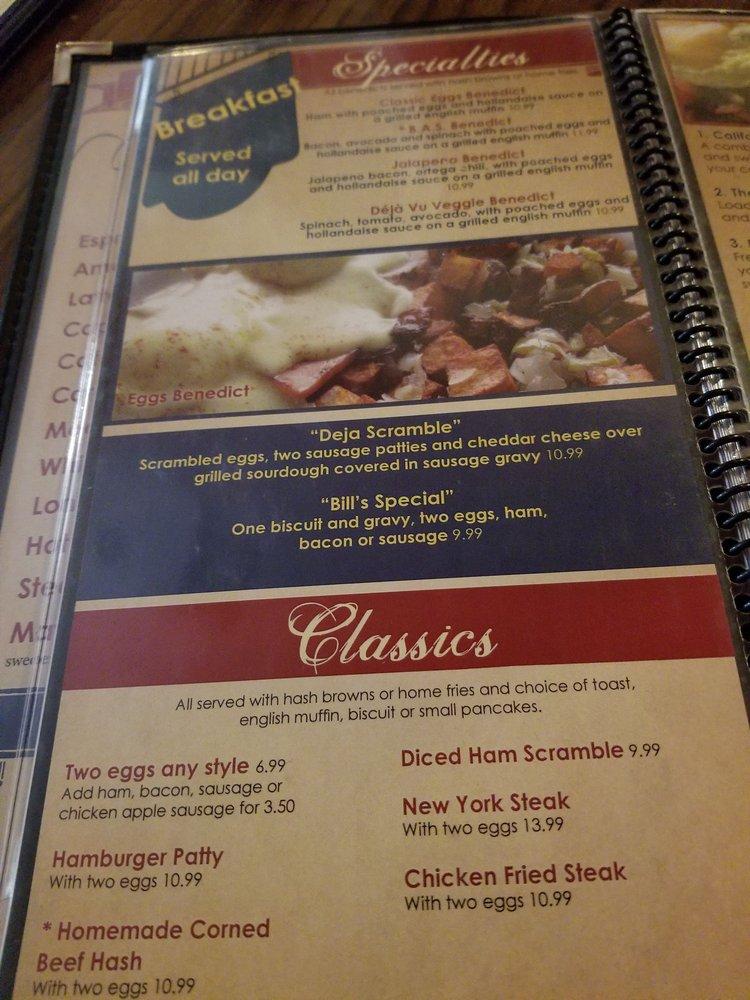 Menu at Deja Vu Restaurant, Redding