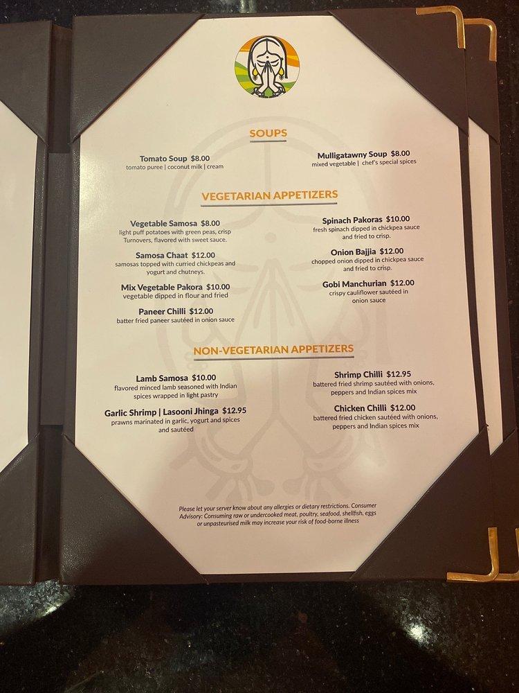 Menu at Indian Harvest Restaurant, Boca Raton