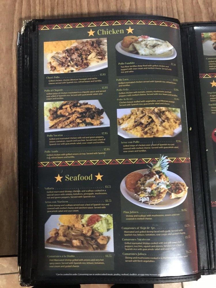 Menu at Mi Jalisco Mexican Restaurant, Ruther Glen, Rogers Clark Blvd