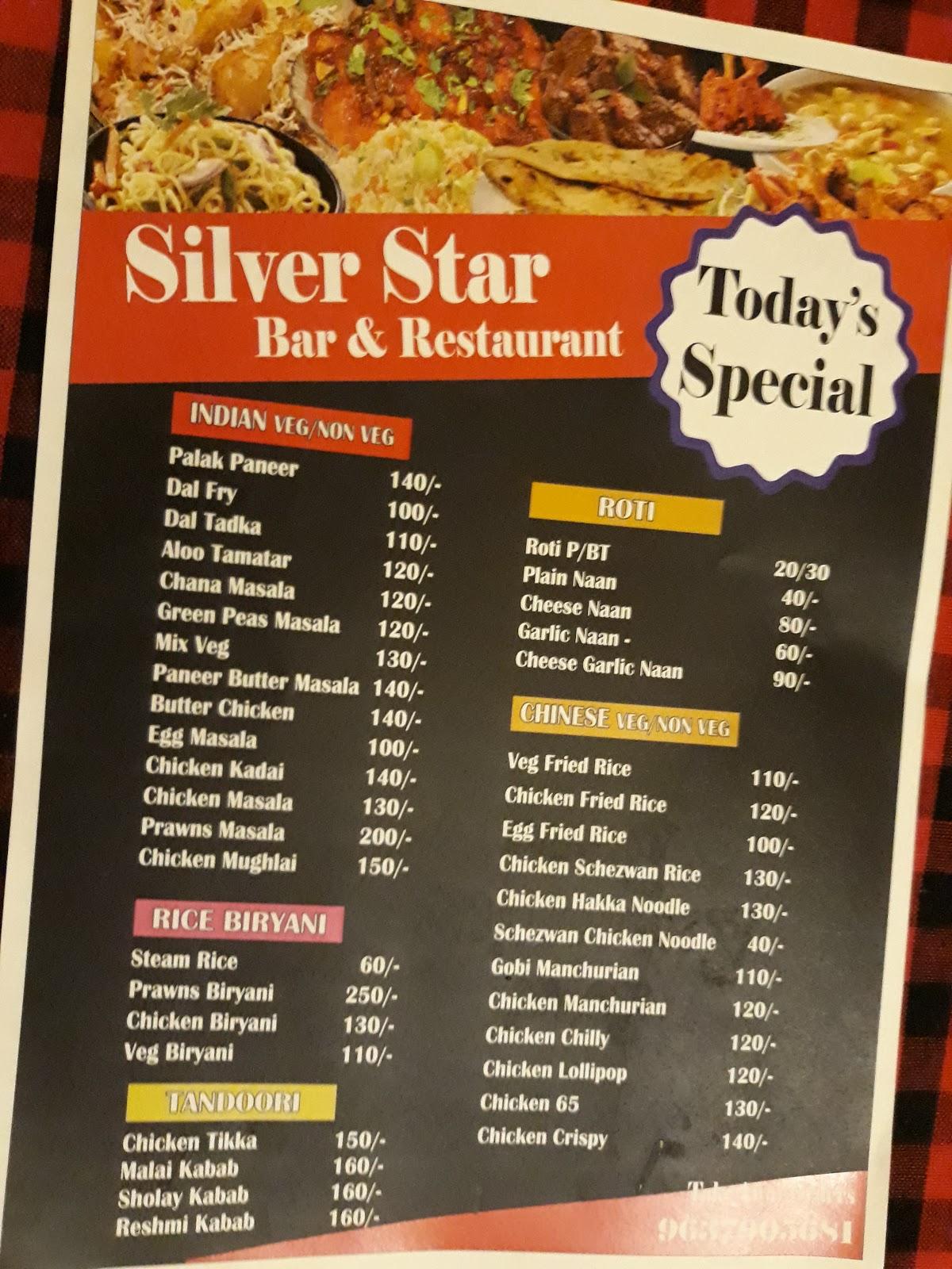 Menu at Silver Star Bar & Restaurant, Cavelossim