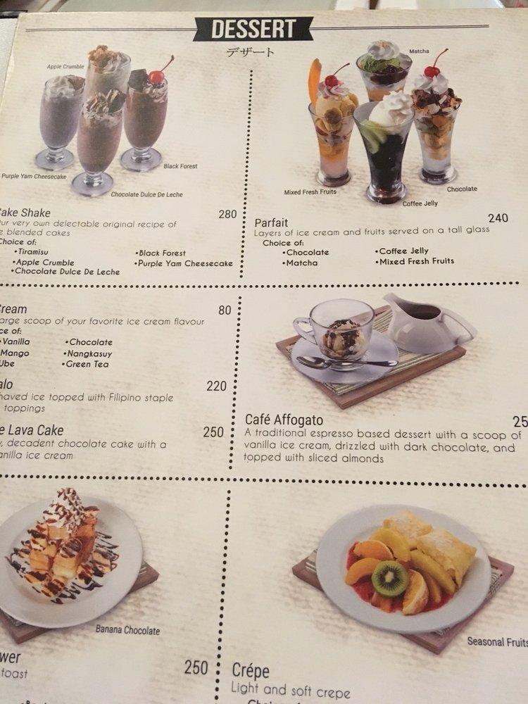 Menu at Mentore Coffee + Bar by UCC, Makati, Ayala Center