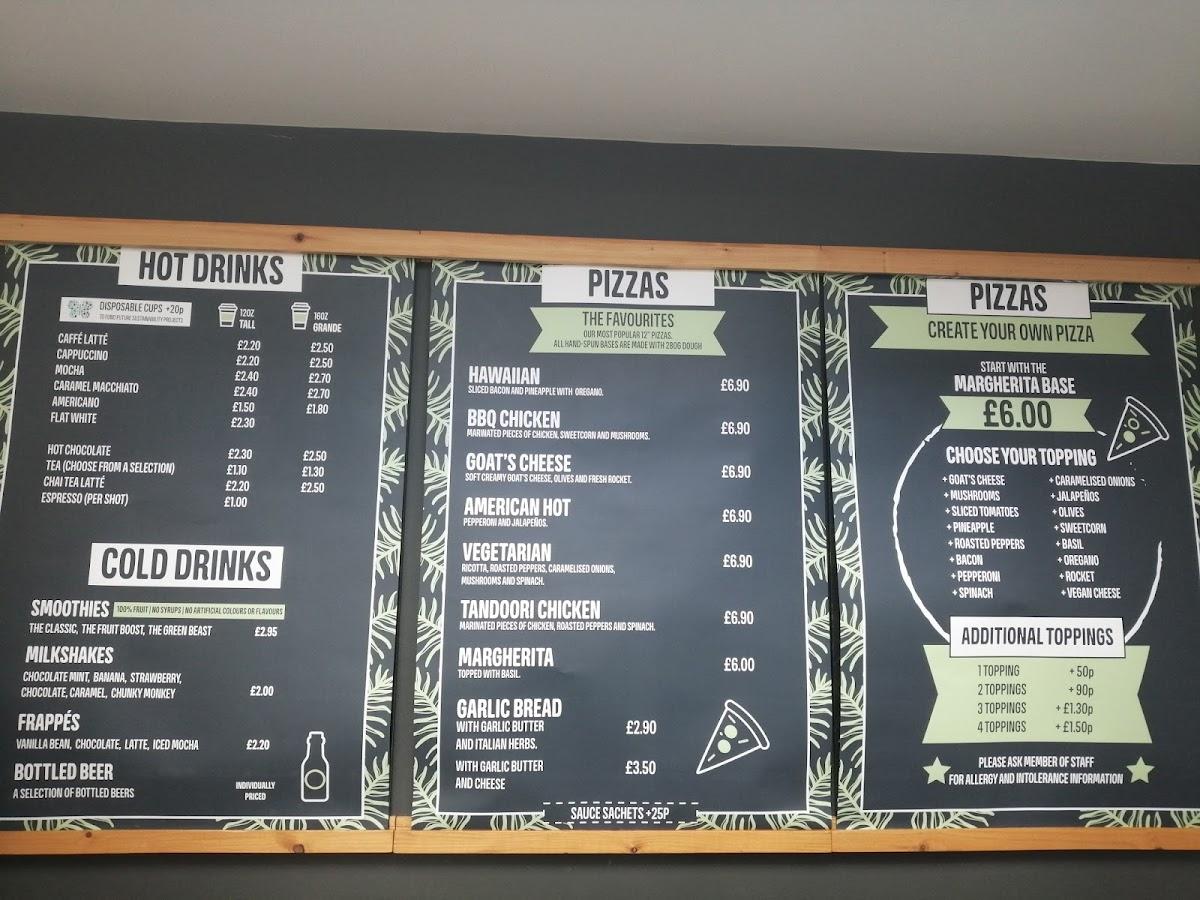 Menu at Koofi cafe, Penryn