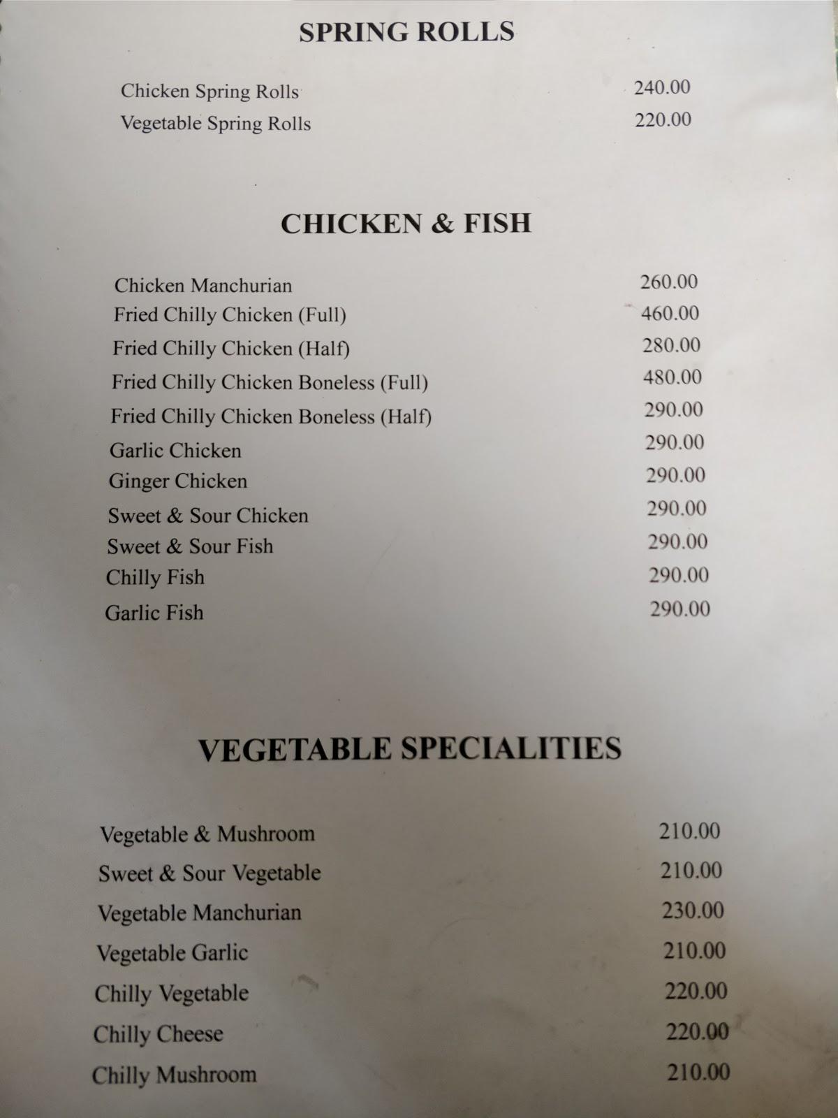 Menu at New Plaza Restaurant, Shimla, 60/61