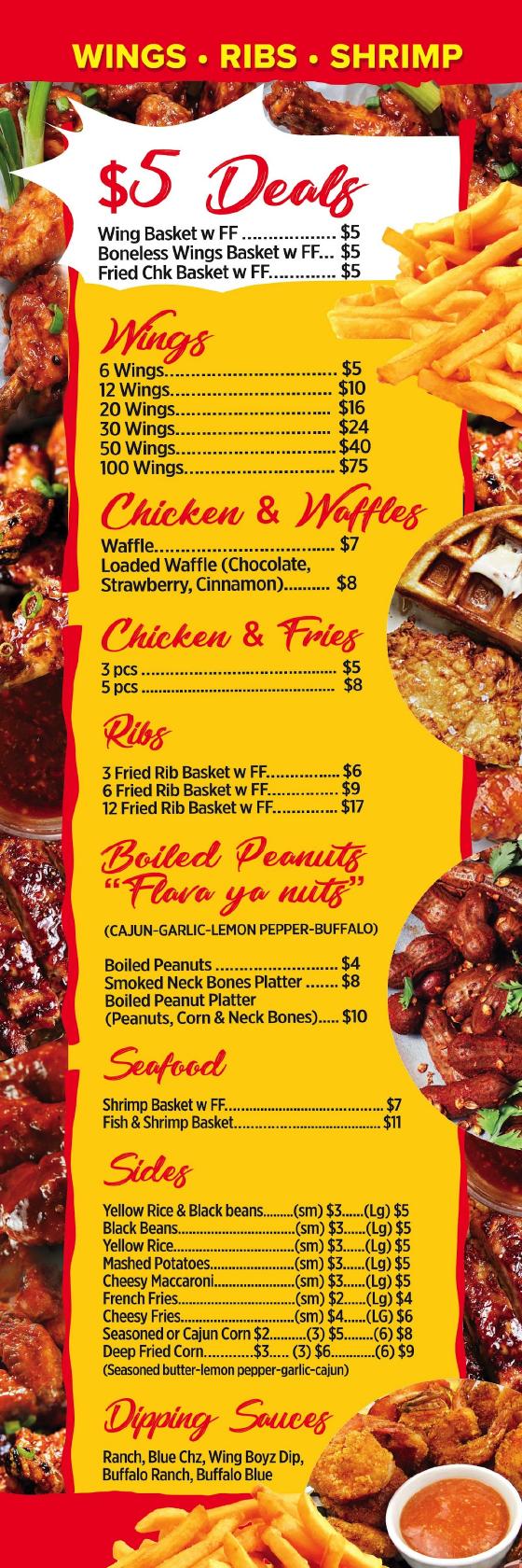 Menu at WING BOYS restaurant, Tampa, Citrus Park Town Center Mall