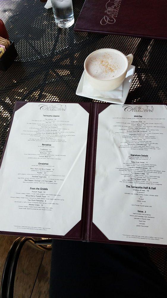 Menu at Cafe Terracotta, Littleton