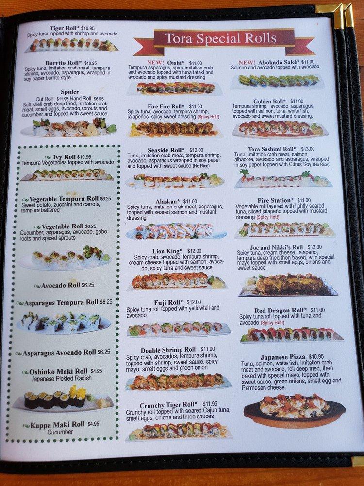 Menu at Tora Sushi Lounge restaurant, Astoria