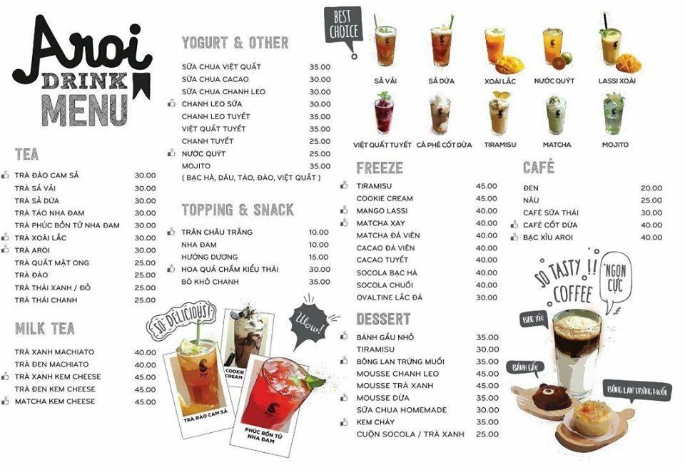 Menu at Aroi Dessert Cafe - Ninh Hiệp, Từ Sơn
