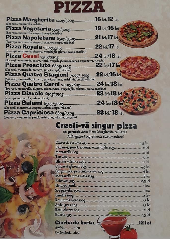 Menu at Pizza Șteblea, Codlea