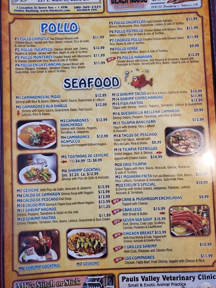 Menu at Potrillos Mexican Restaurant, LLC, Sulphur, W Broadway Ave