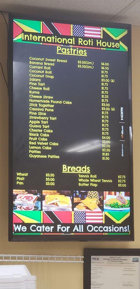 Menu at International Roti House restaurant, Decatur