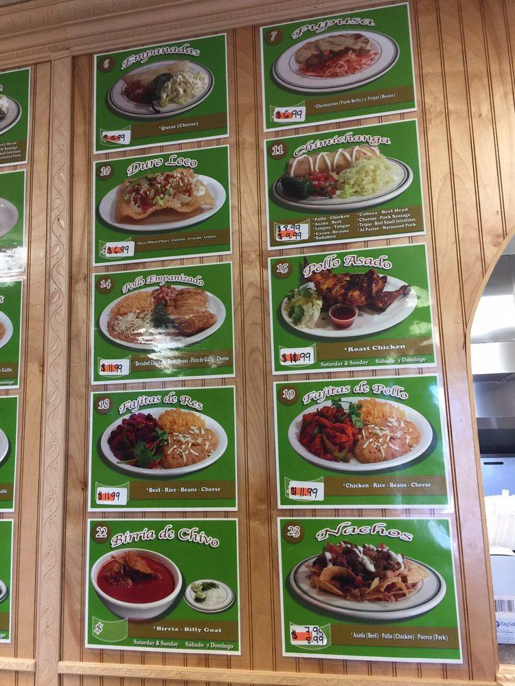Menu at Los Compadres restaurant, Albany