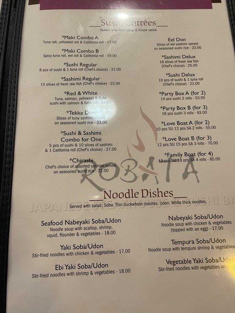 Menu at Robata Japanese Steak House restaurant, Clermont
