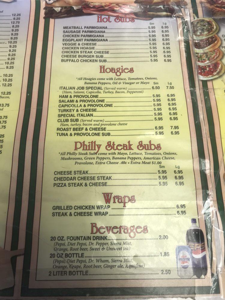 Menu at The Italian Job pizzeria, New Market
