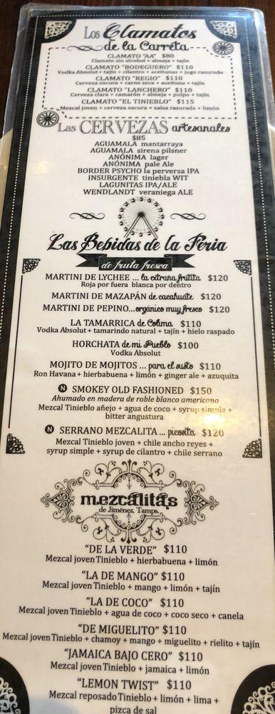 Carta de parrilla BODEGA 8, Tijuana, Blvd. Agua Caliente 10387