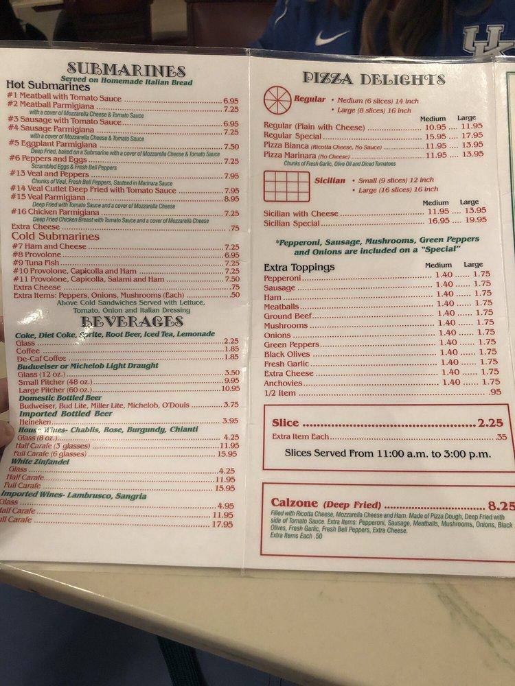 Menu at Italia Mia Restaurant, Saint Petersburg