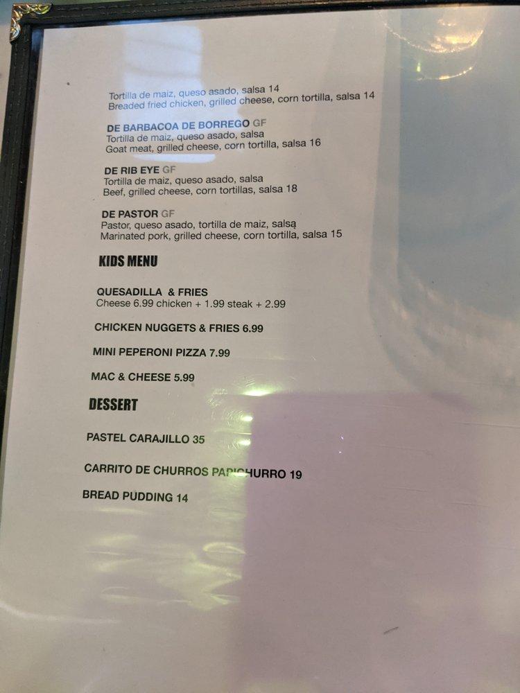 Menu at La Buena Vida restaurant, Raleigh, Falls of Neuse Rd