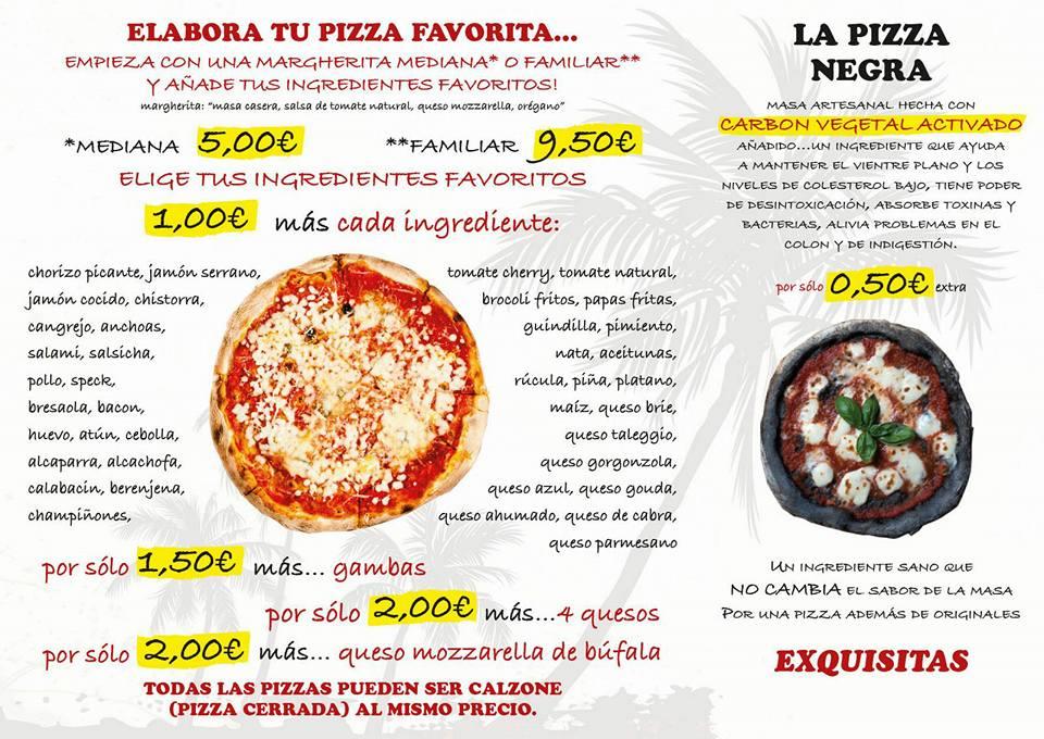 Menu at Pizzeria Matilda, Arinaga