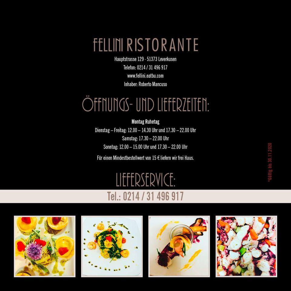 Speisekarte von Ristorante Fellini restaurant, Leverkusen