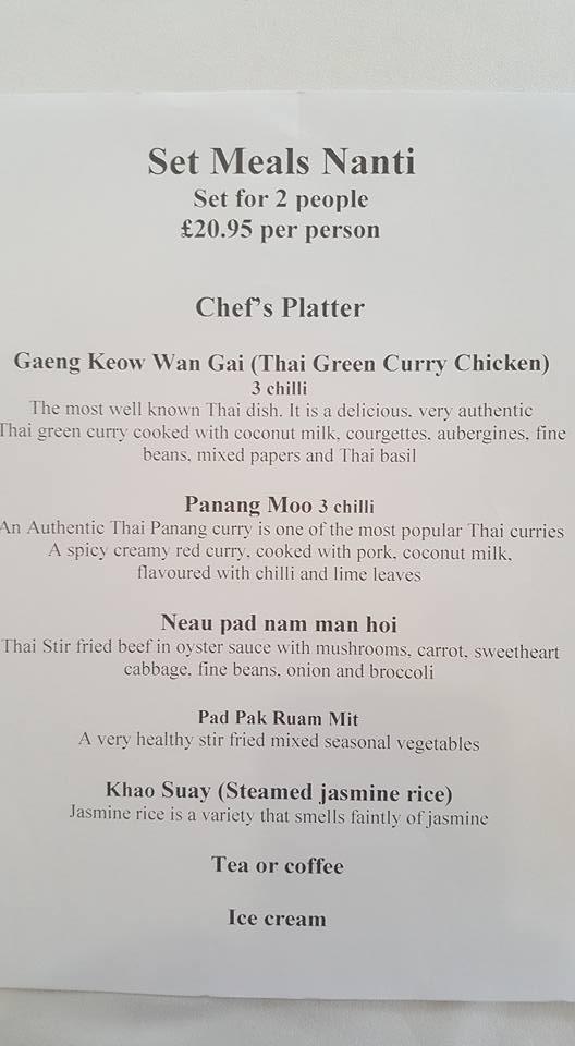 Menu at Ruen Bo Lan Thai Restaurant, Darlington