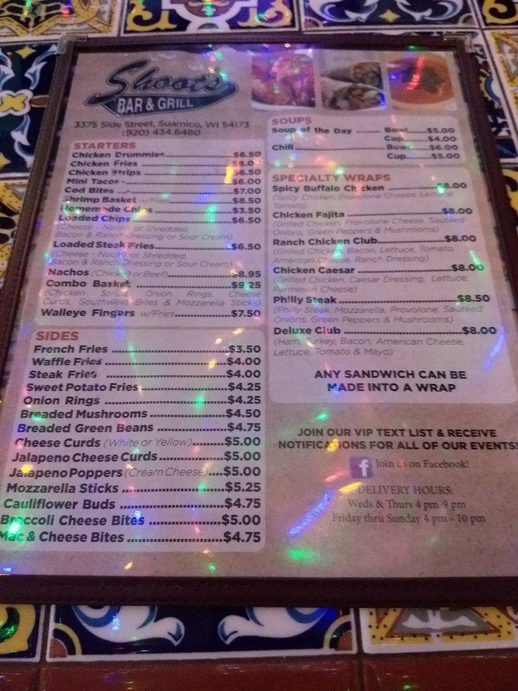 Menu at Shoots Bar & Grill, Suamico