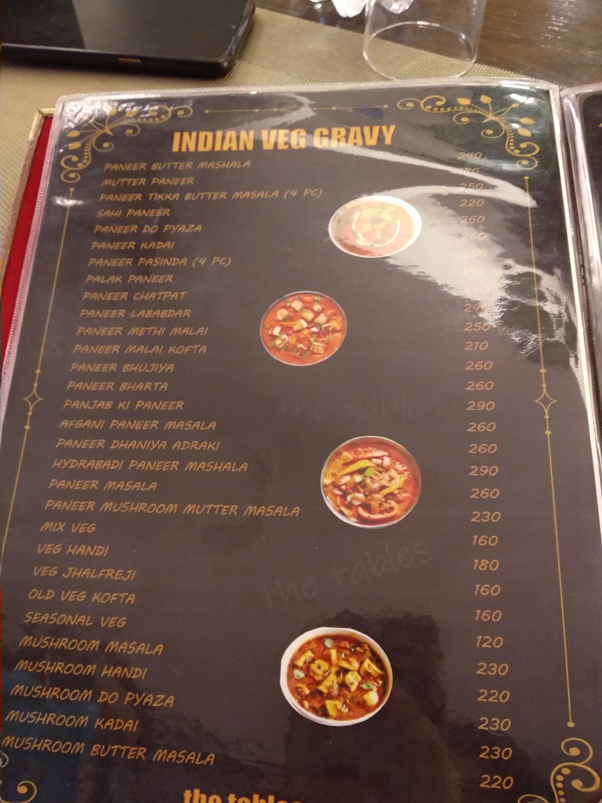 Menu at The Tables Restaurant Kantifactory, Patna