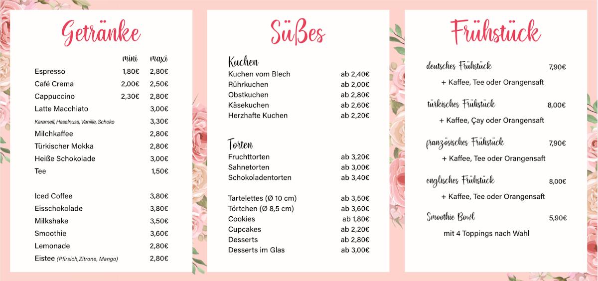 Carta de Café Rosa, Wiesbaden
