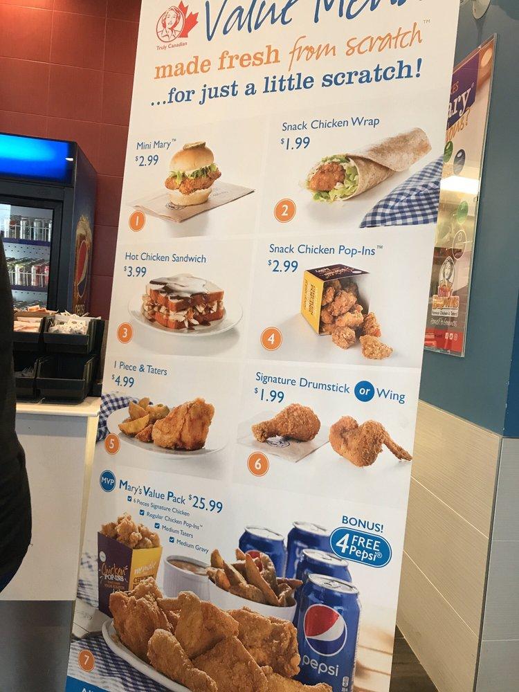 Menu at Mary Brown's Chicken restaurant, Lethbridge, Fairway Plaza Rd S