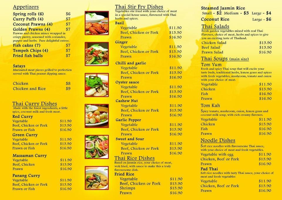 Menu at Nok's Thai @ Picnic Point restaurant, Maroochydore