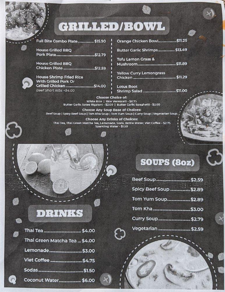 Menu at One Bite Sandwiches & Grilled restaurant, Henderson