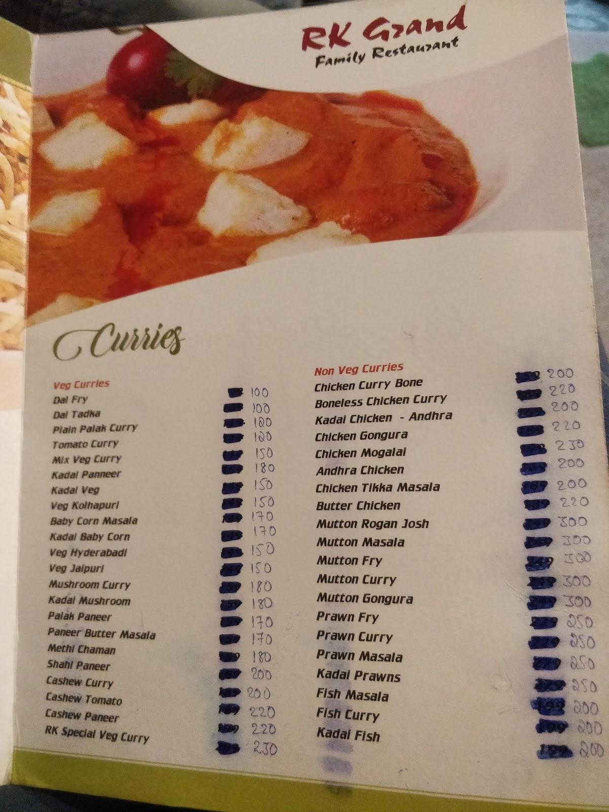 Menu at RK GRAND Family Restaurant, Kanigiri