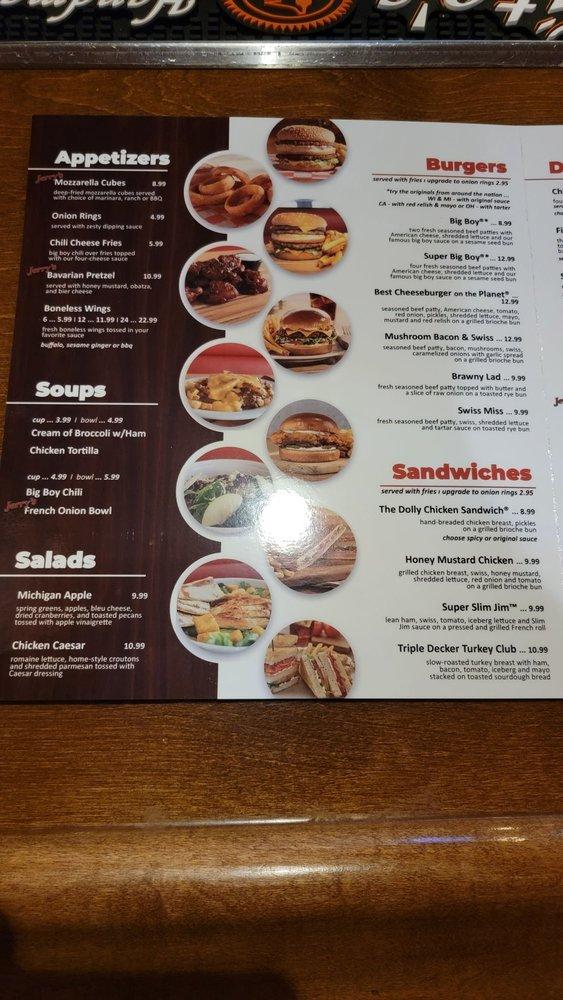 Menu at Wisconsin Big Boy fast food, Germantown