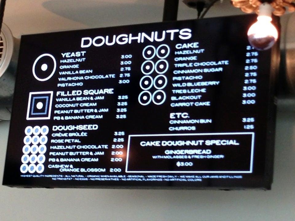 Doughnut Plant Menu