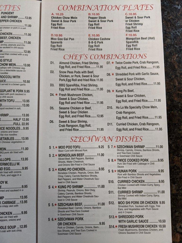 Menu at Ho Lo Ma restaurant, Albuquerque