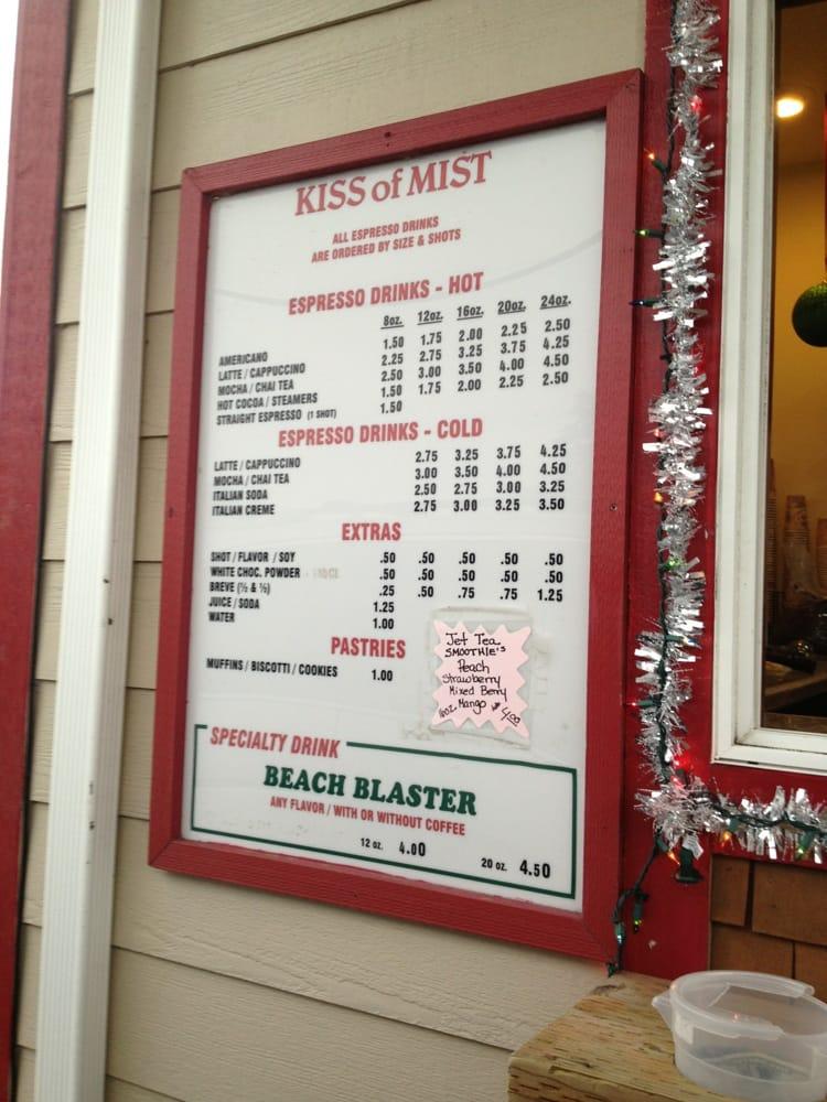 Menu at Kiss of Mist Espresso, Ocean Park