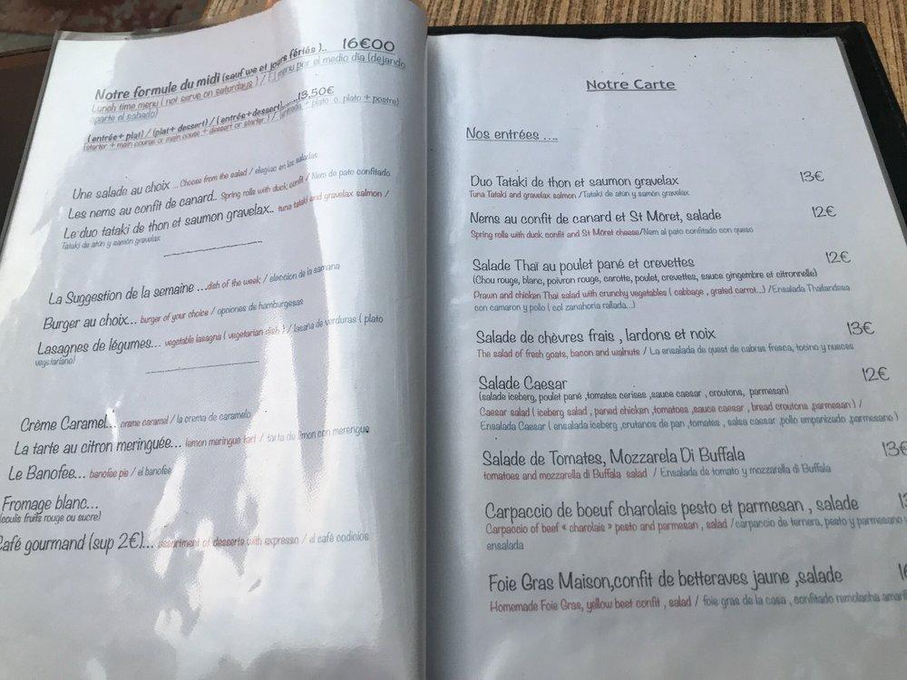 Menu au Le Saint Roch restaurant, Carcassonne