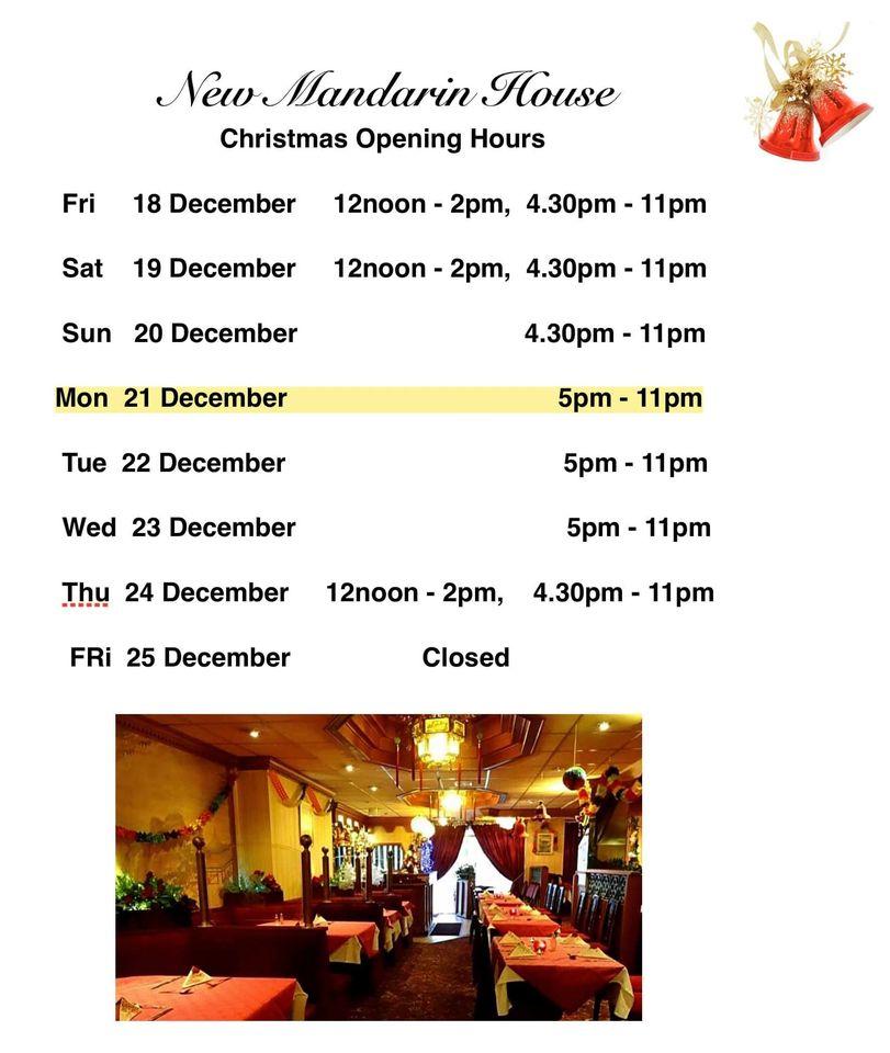 Menu at New Mandarin House restaurant, Craigavon