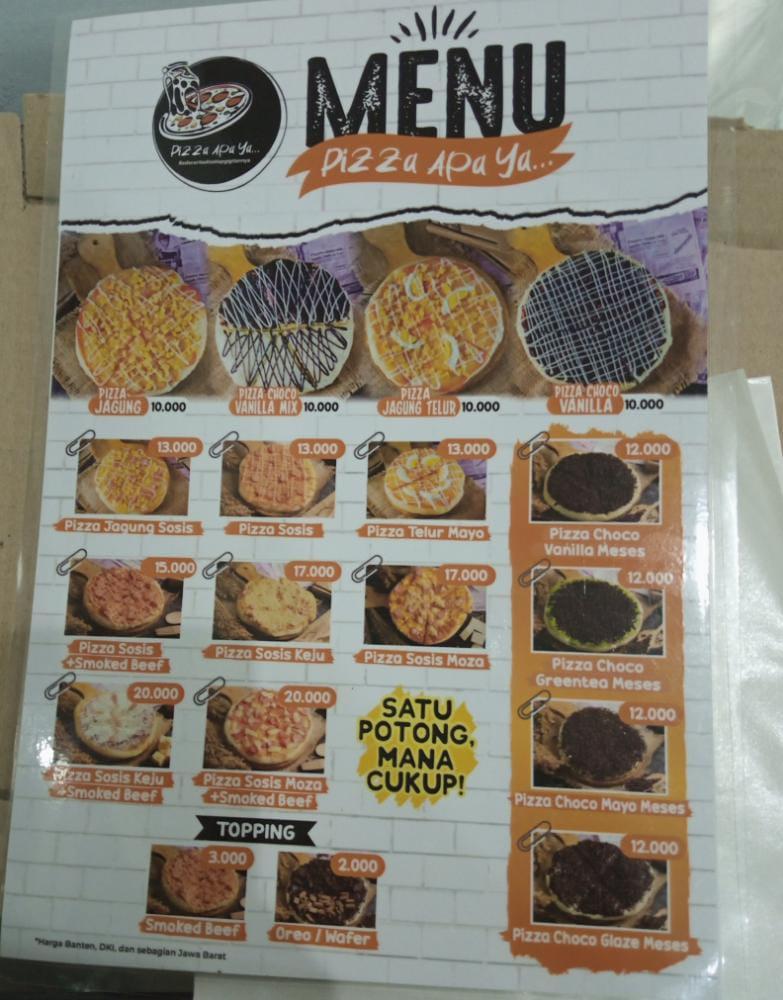 Menu at Pizza APA YA Bukit Gading Balaraja restaurant, Cangkudu