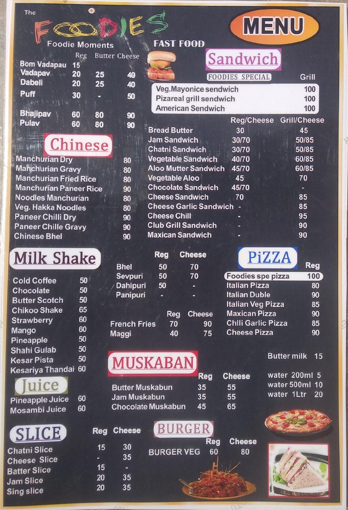 Menu at The Foodies Fast Food, Mehsana