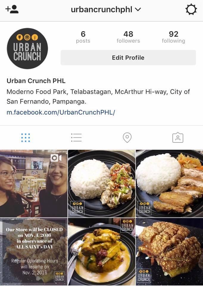 Menu at Urban Crunch restaurant, San Fernando