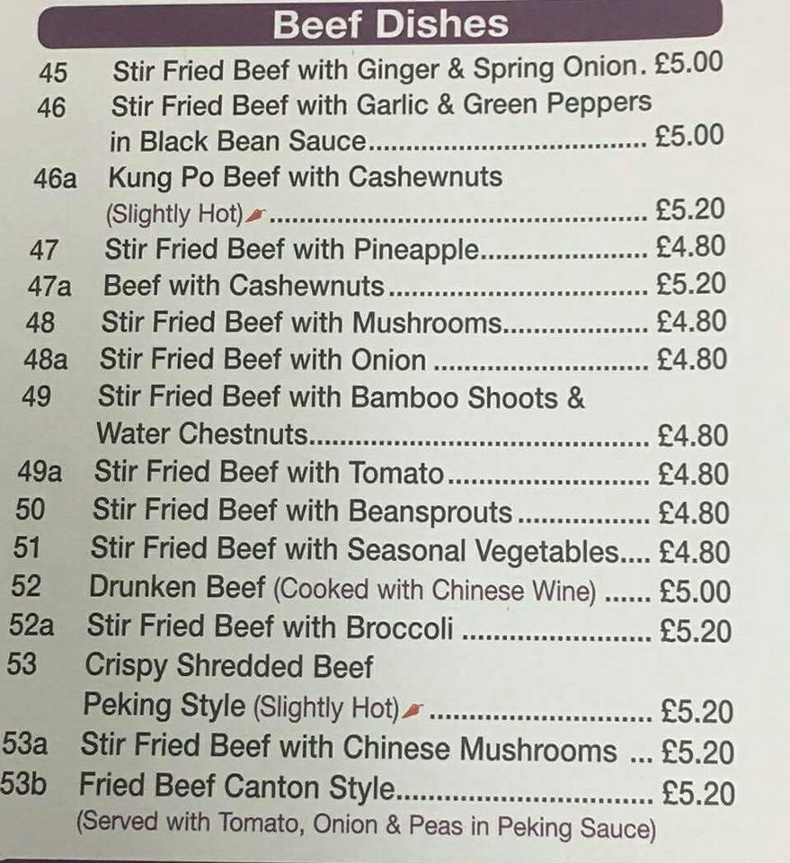 Menu at Hoi Shan fast food, Newton Abbot