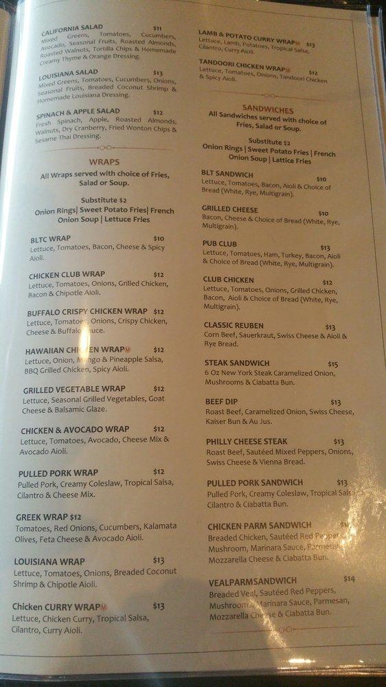 Menu at Mackenzie Pub, Ajax