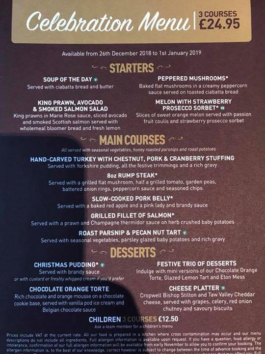 Menu at The Three Hammers pub & bar, London