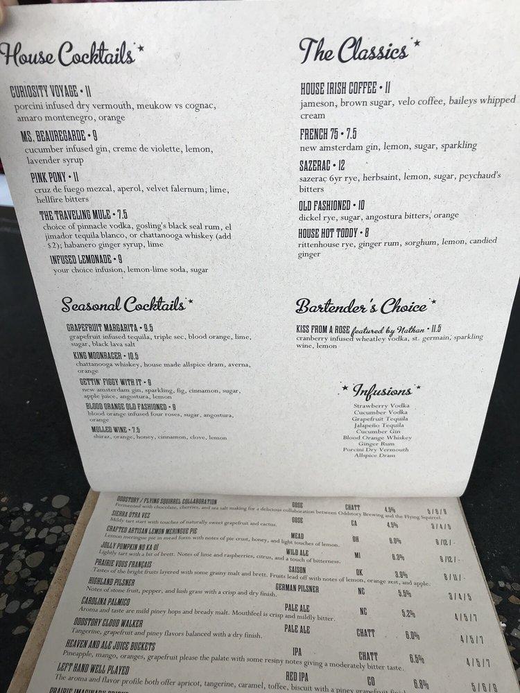 Menu at Flying Squirrel pub & bar, Chattanooga