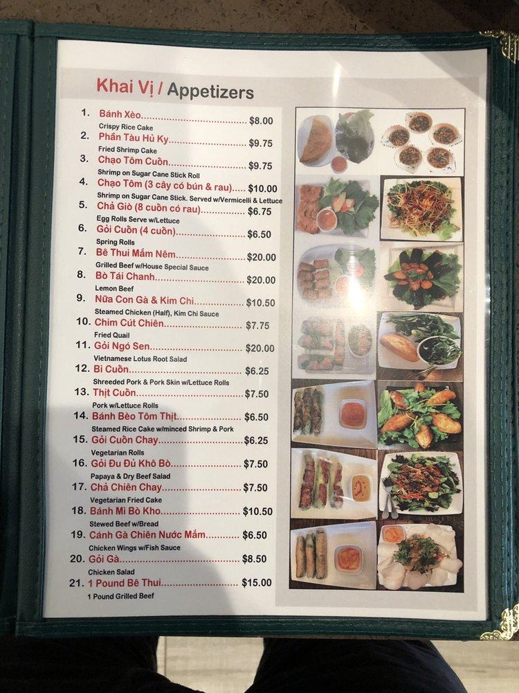 Menu at Pho King restaurant, Oakland, 207 E 18th St