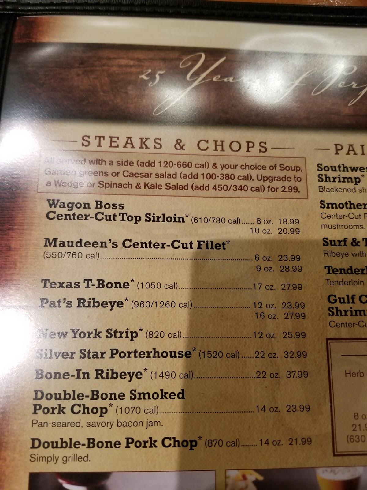 Menu at Saltgrass Steak House steakhouse, Galveston