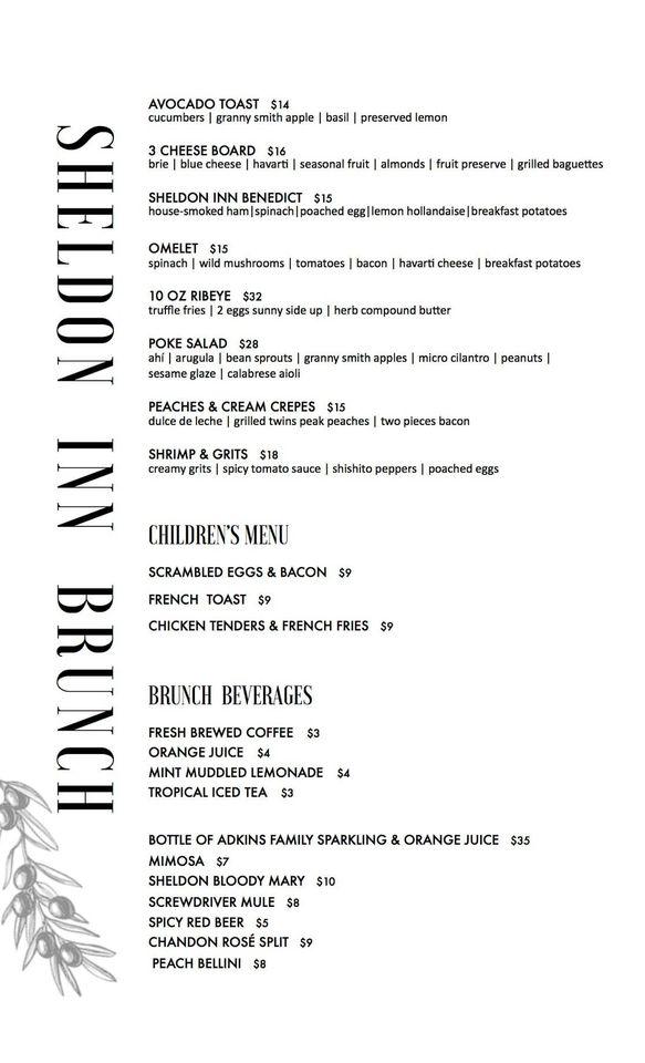 Menu at Sheldon Inn pub & bar, Elk Grove