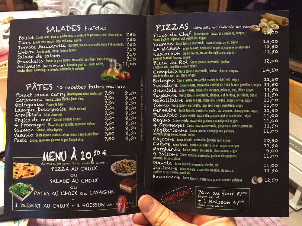 Menu at La Mamma pizzeria, Collégien