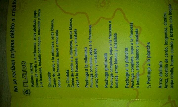 Menu at chuleta y champus restaurant, Bogotá, Cl. 44 #50-66