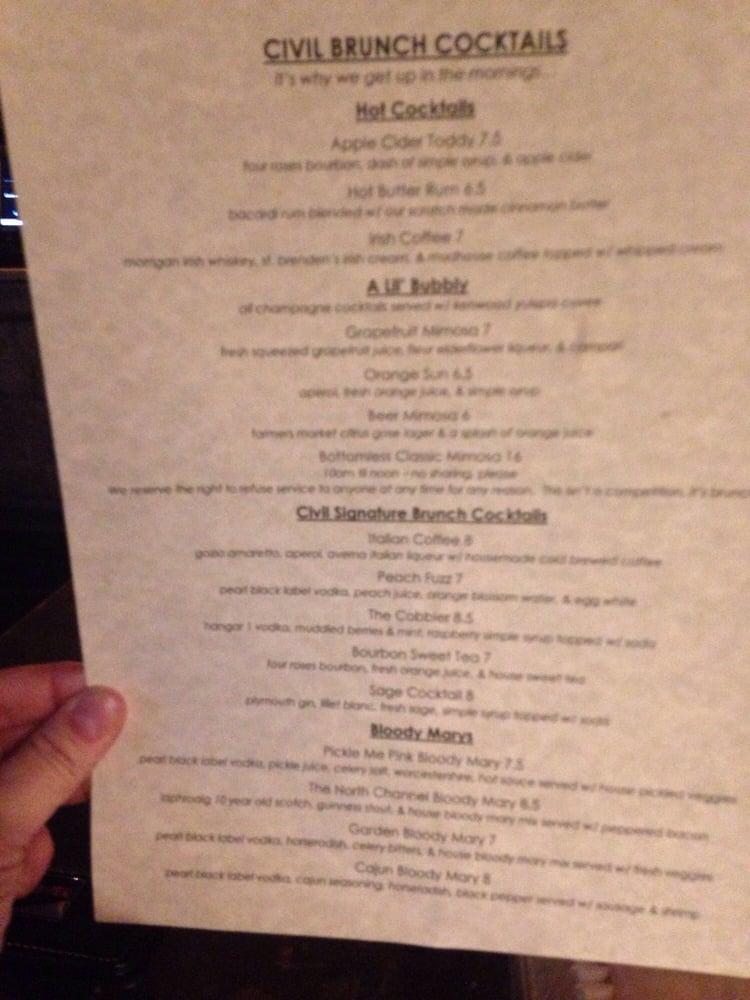 Menu at Civil Kitchen pub & bar, Springfield